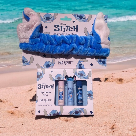 Disney | Bath & Body | Disney Stitch Cosmetic Spa Headband And Lip Balm ...